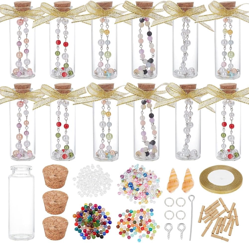 Mini Glass Wishing Bottles DIY Message Jar Small Glass Bottles with ...