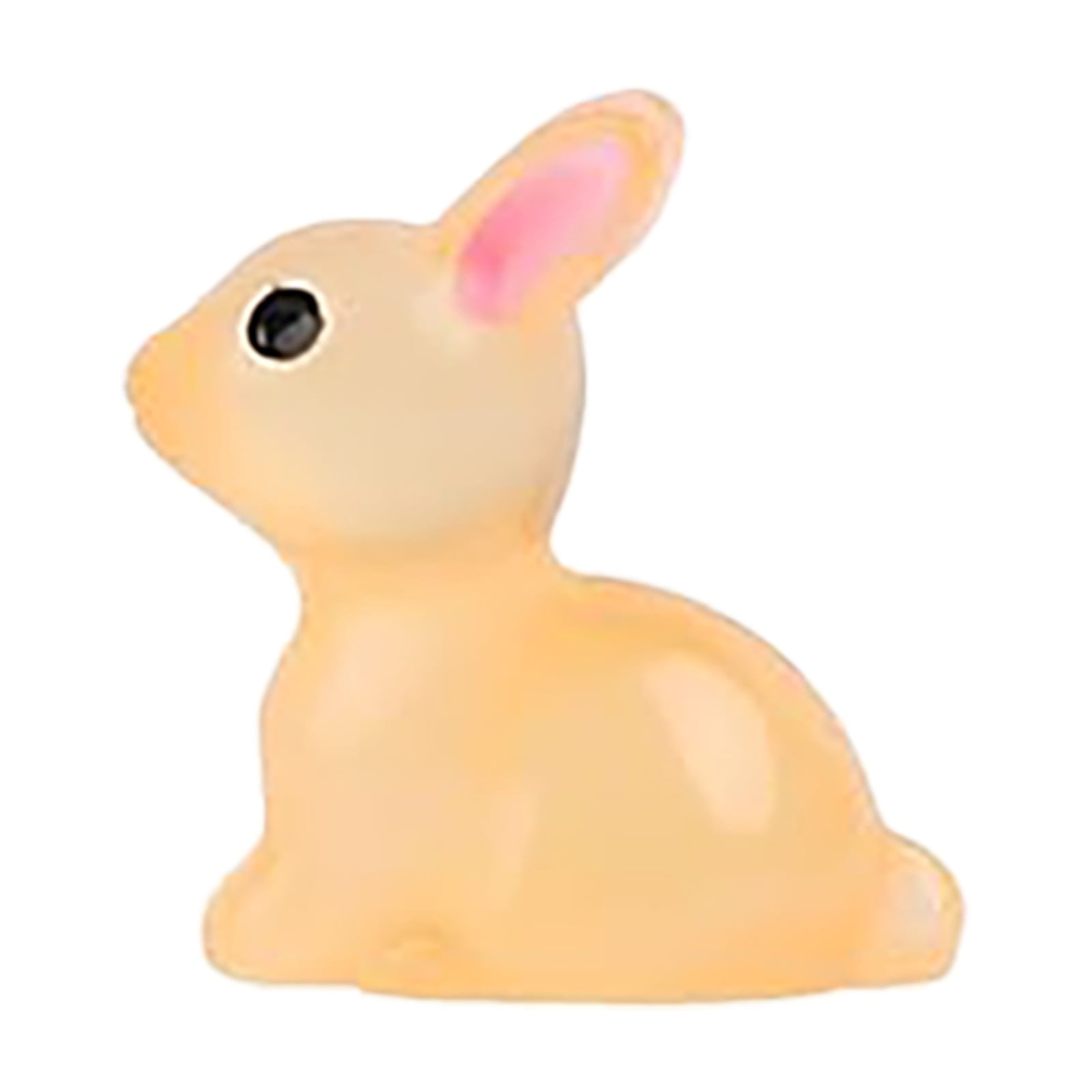 Mini Glowing Rabbit Statue Light Up Dark Resin Rabbit Figure For Fairy ...