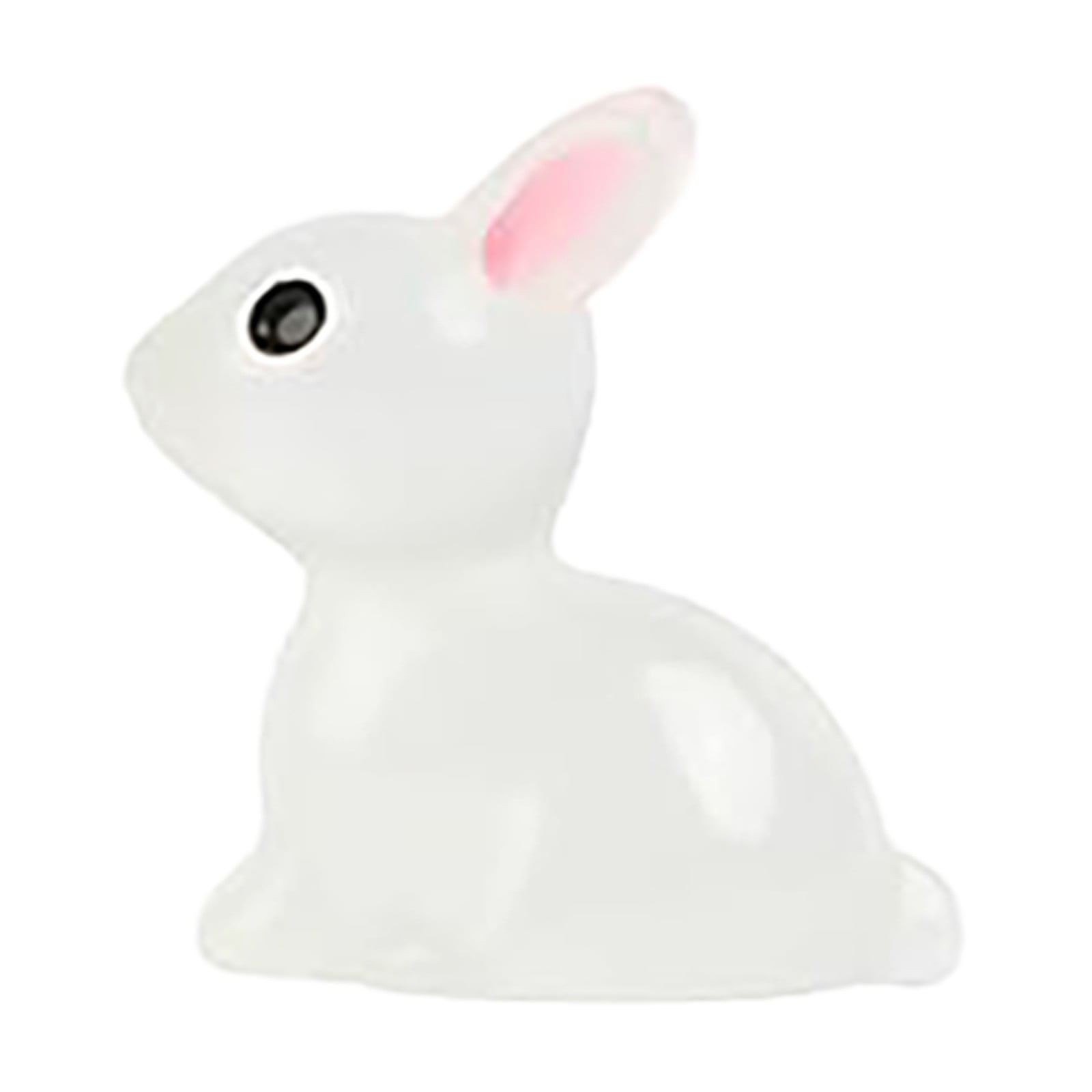 Mini Glowing Rabbit Statue Light Up Dark Resin Rabbit Figure For Fairy ...