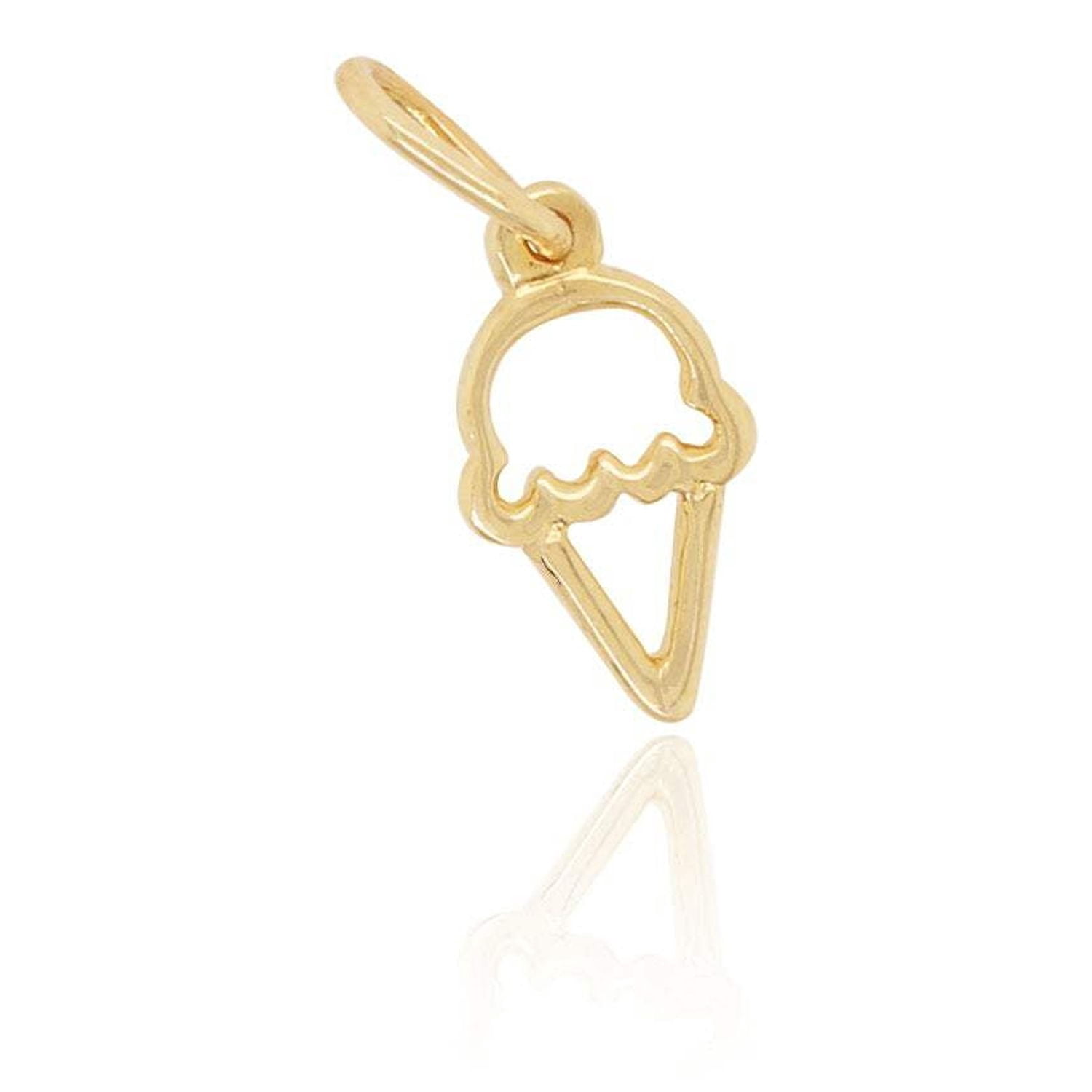 Mini Gold Ice Cream Cone Charm - Walmart.com