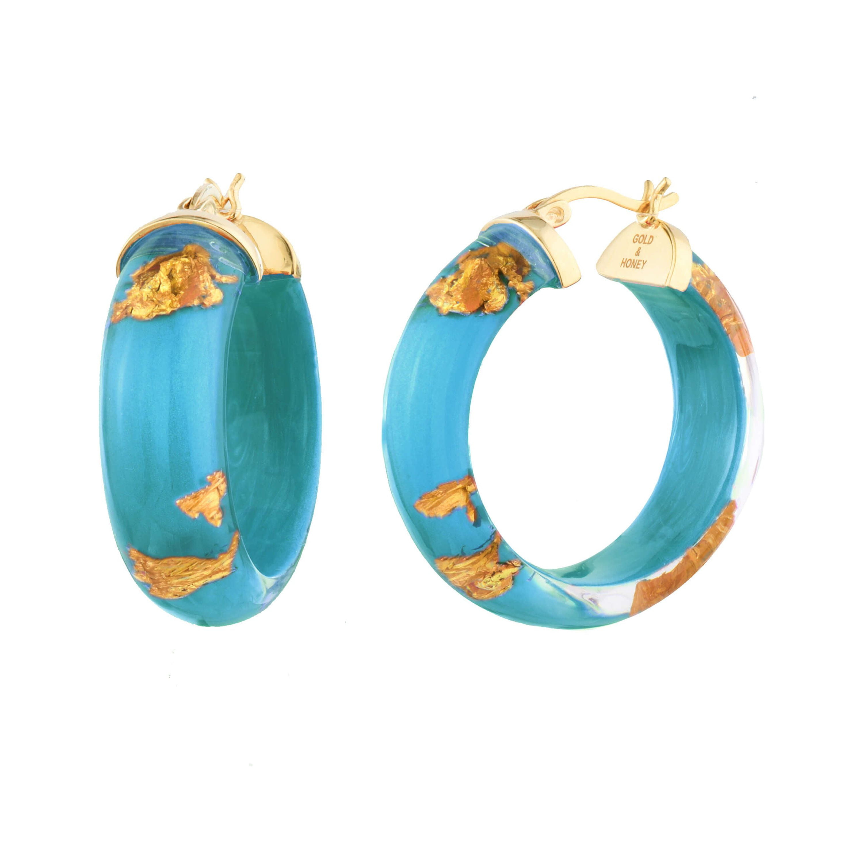 Mini Gold Leaf Lucite Hoops - Walmart.com