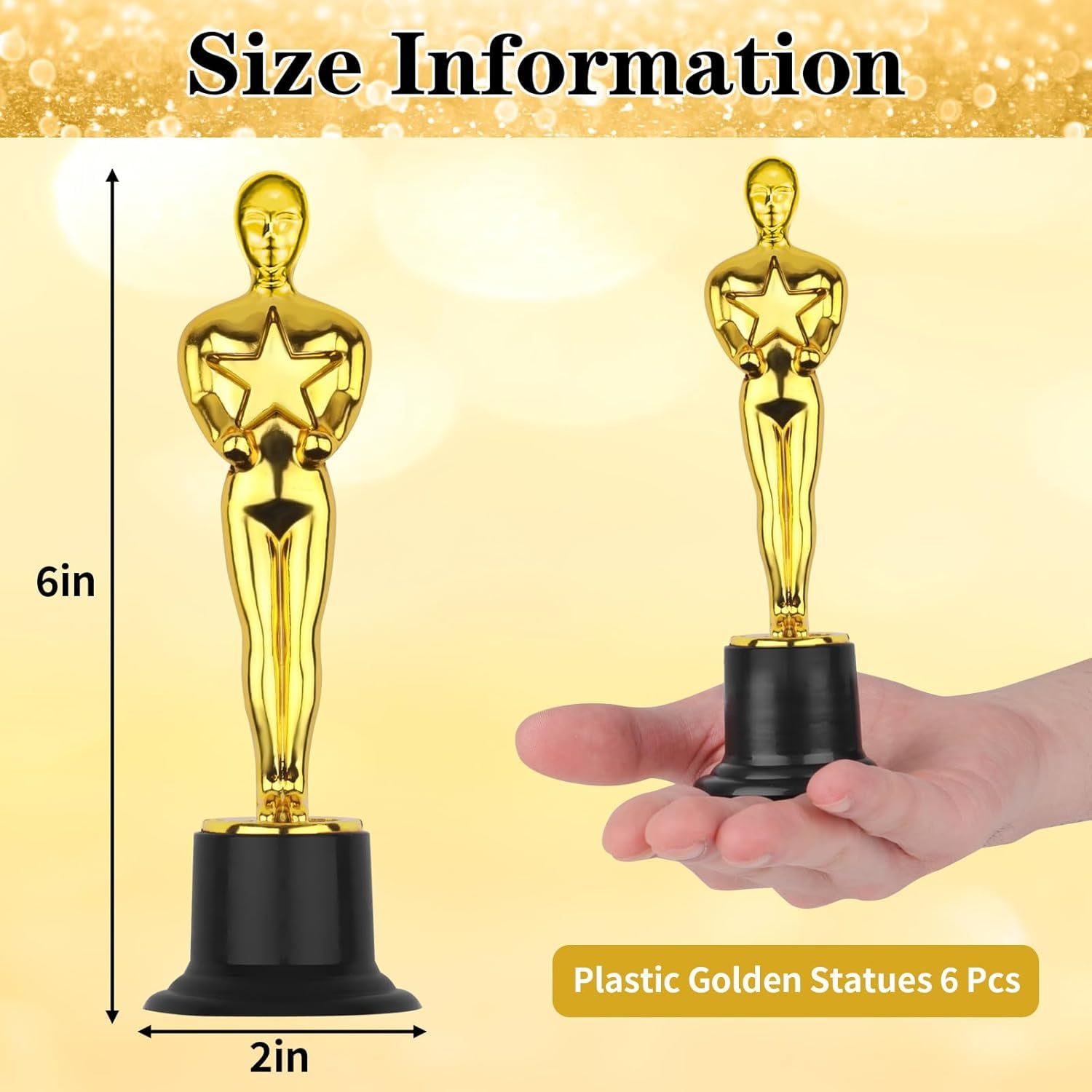 Mini Gold Trophy Set, 6 Pack Plastic Awards for Competitions, Events ...