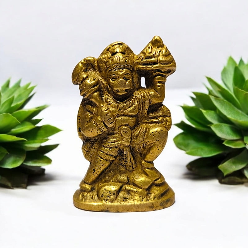 Mini Golden Hanuman Ji Brass Statue Hindu Lord Car Dashboard, Home ...
