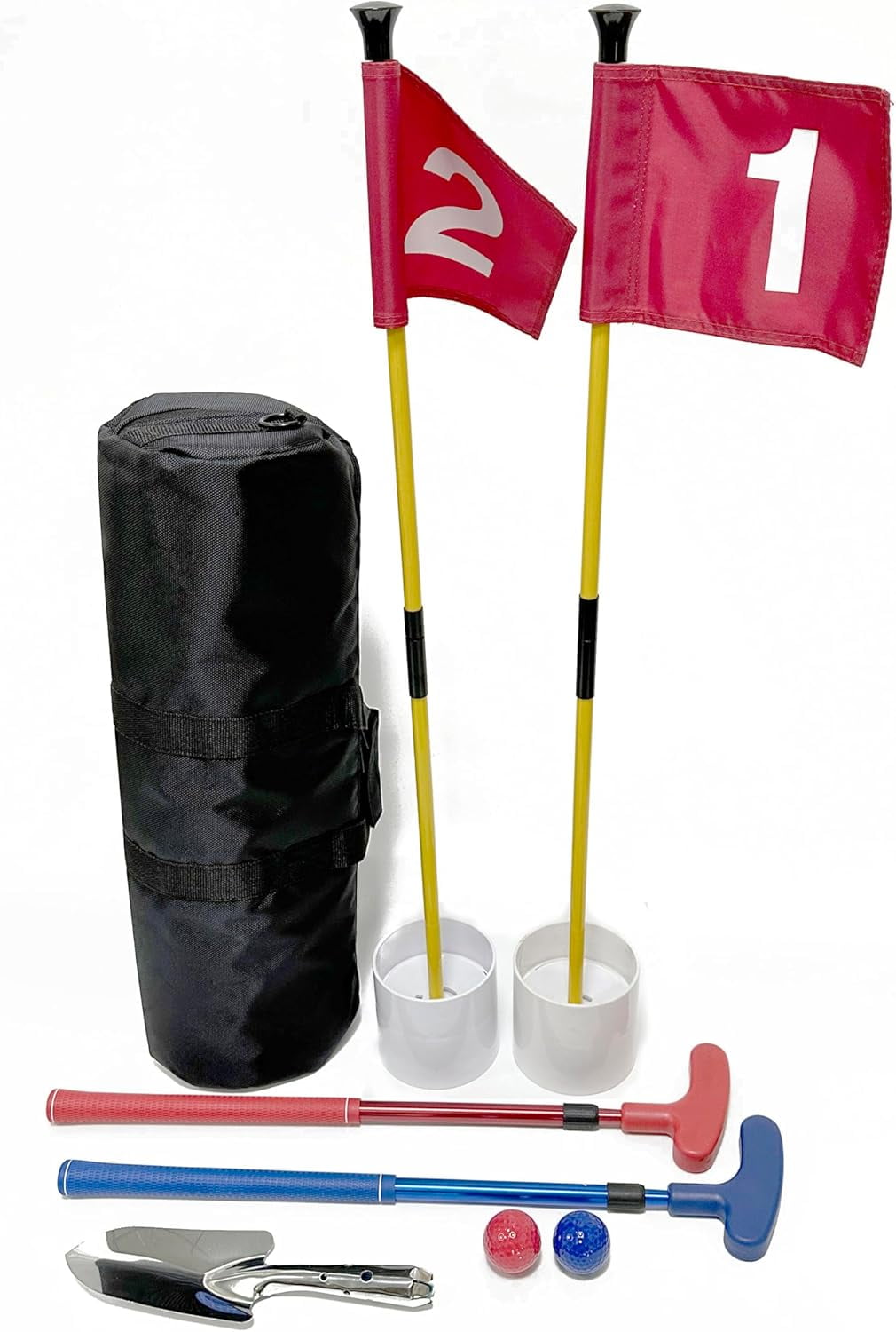 Mini Golf Course for Beach Backyard Putting Game, 2 Adjustable Golf ...