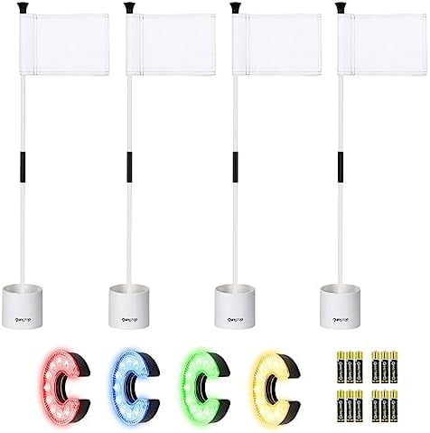 Mini Golf Flagstick with RGB Hole Light, Practice Putting Green Flags ...