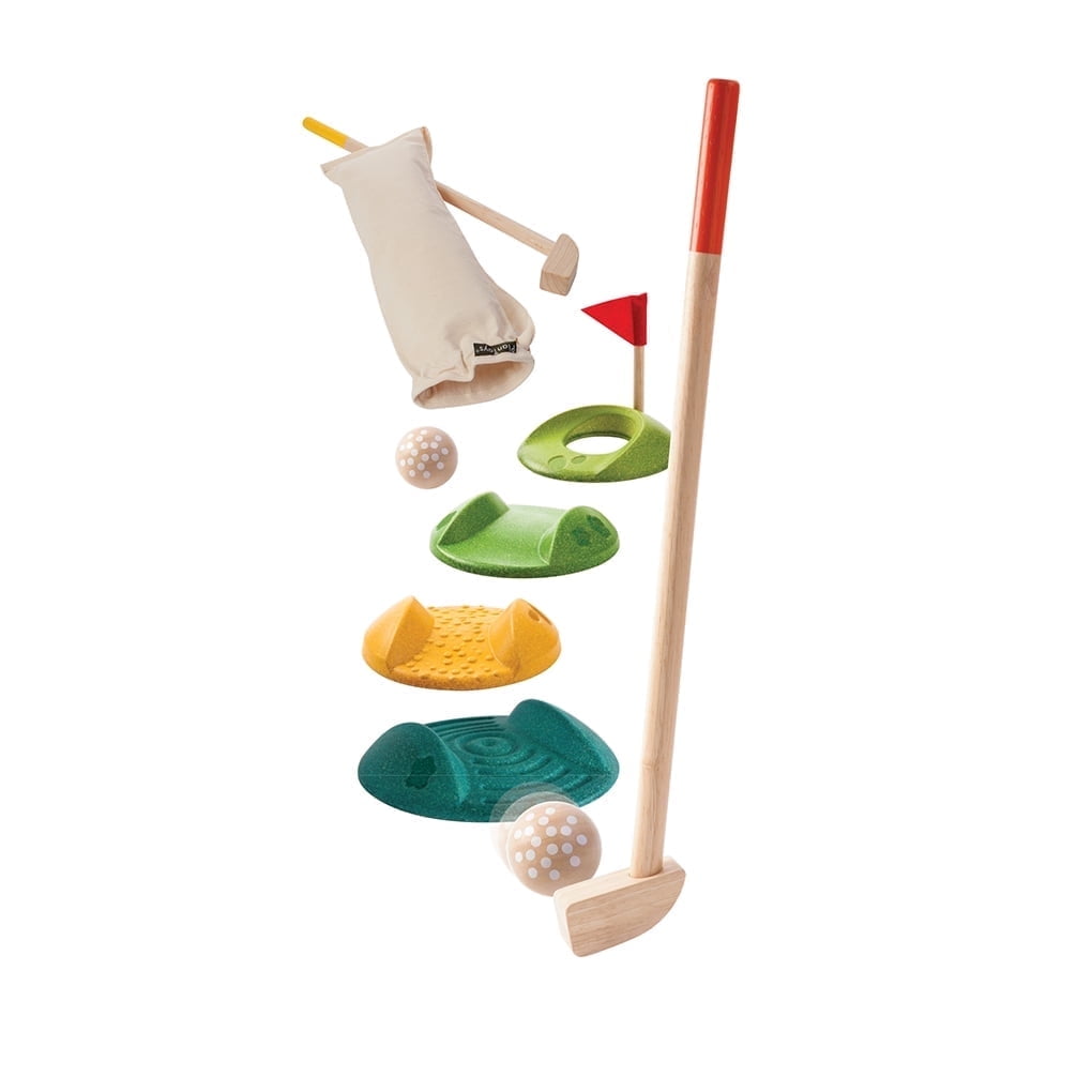 PlanToys® Mini Golf Set for Kids | Eco-Friendly Wooden Golf Game with 2 ...