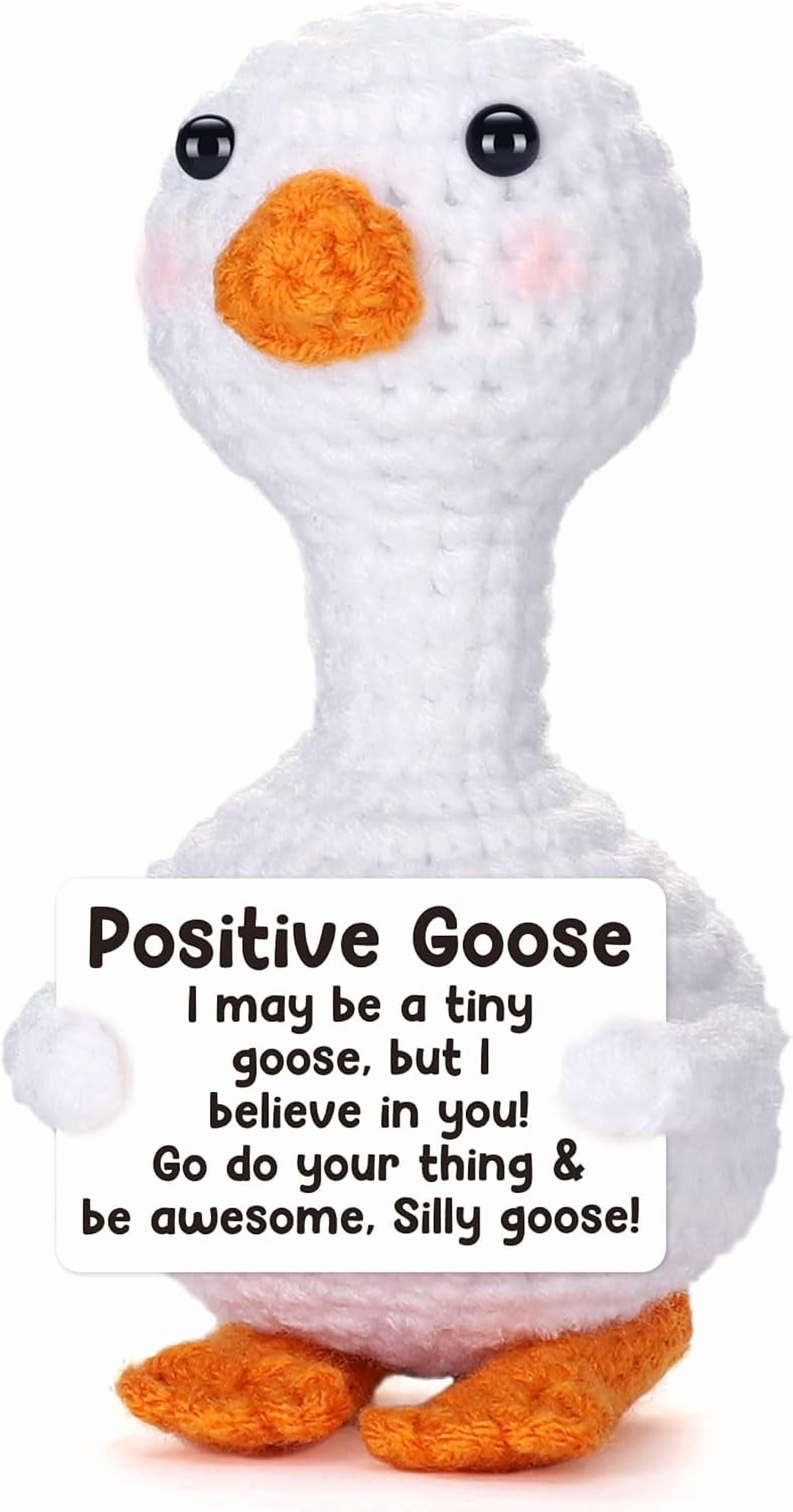 Mini Goose Positive Crochet Animal Emotional Cheer Up Support Message ...