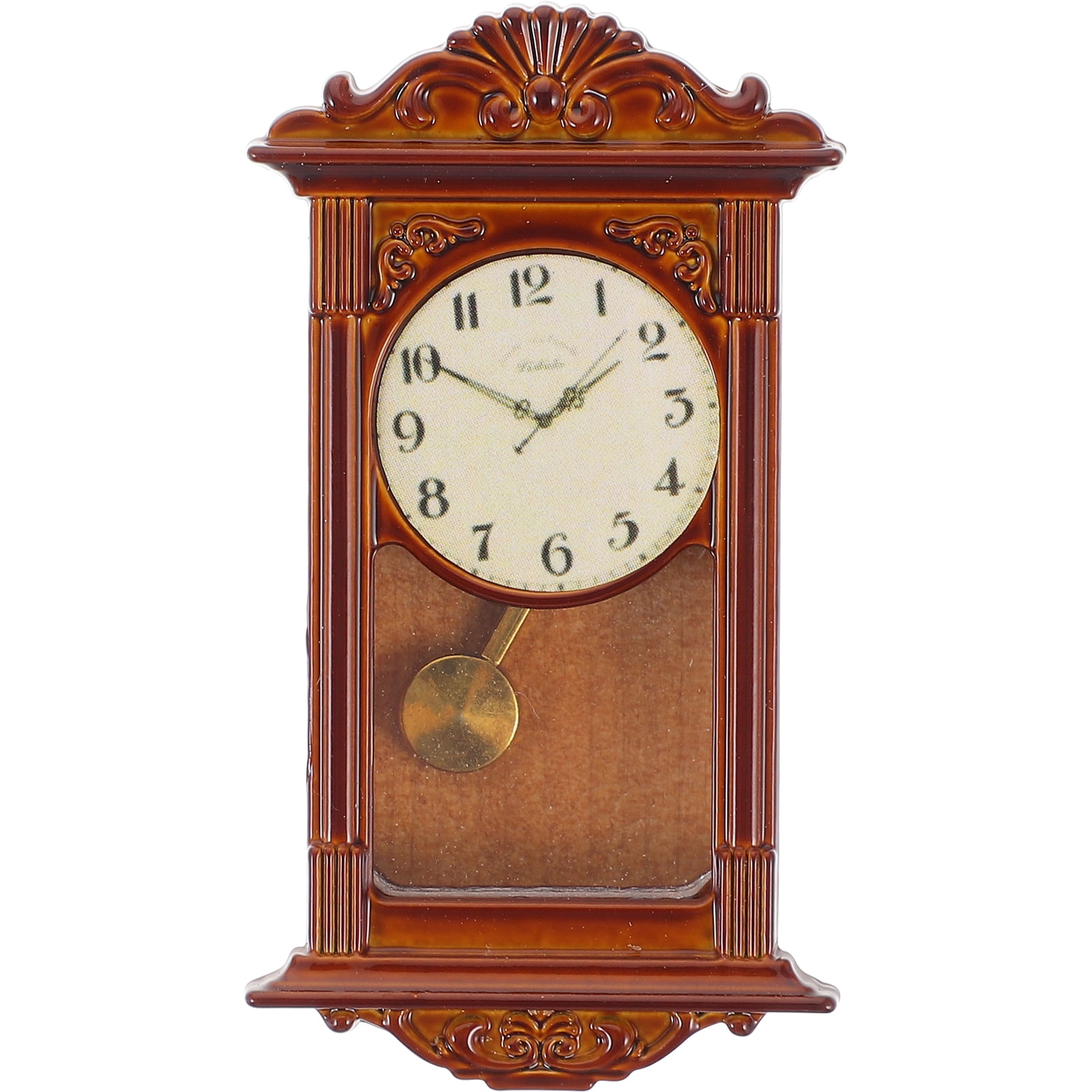 Mini Grandfather Clock Wooden Playset Models Decorative Mini Clock Decorative Portable Vintage