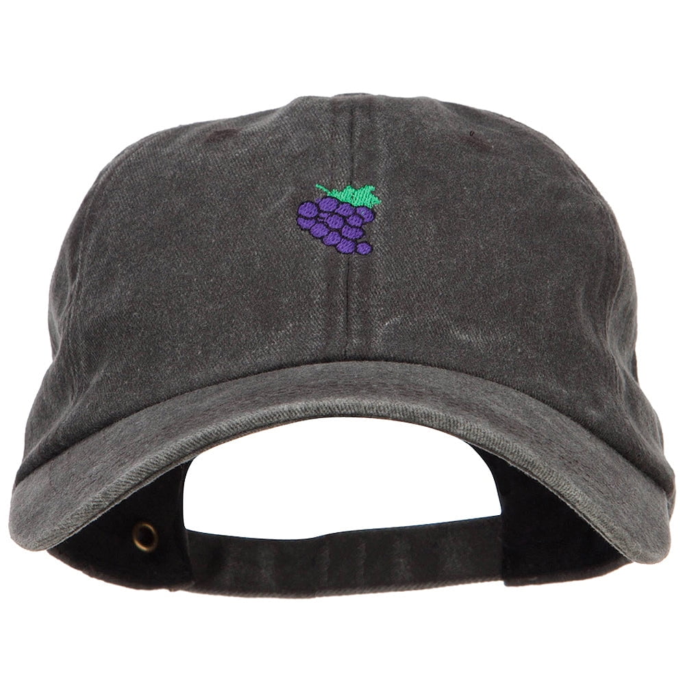 Mini Grapes Embroidered Unstructured Washed Cap - Black OSFM - Walmart.com