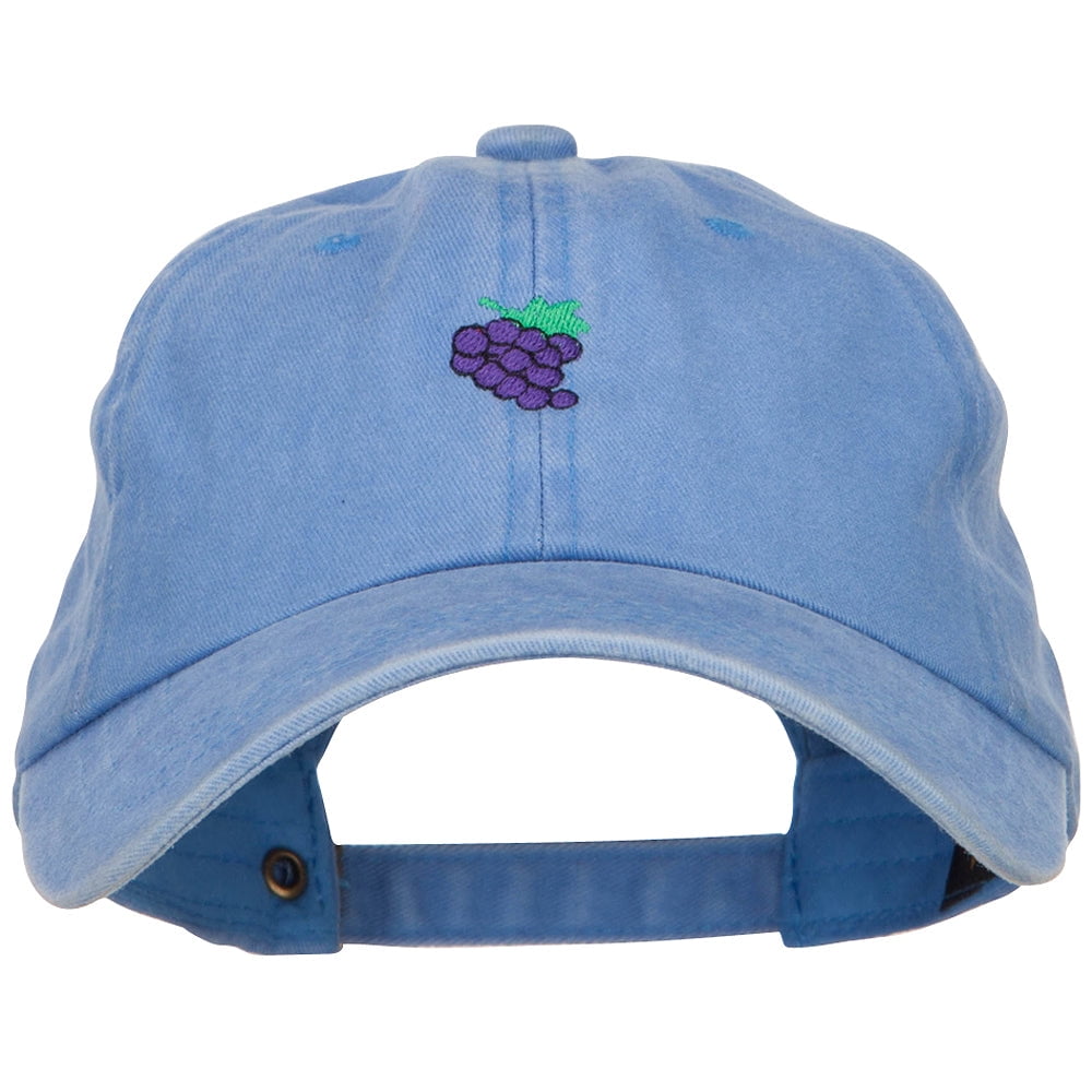Mini Grapes Embroidered Unstructured Washed Cap - Blue OSFM - Walmart.com