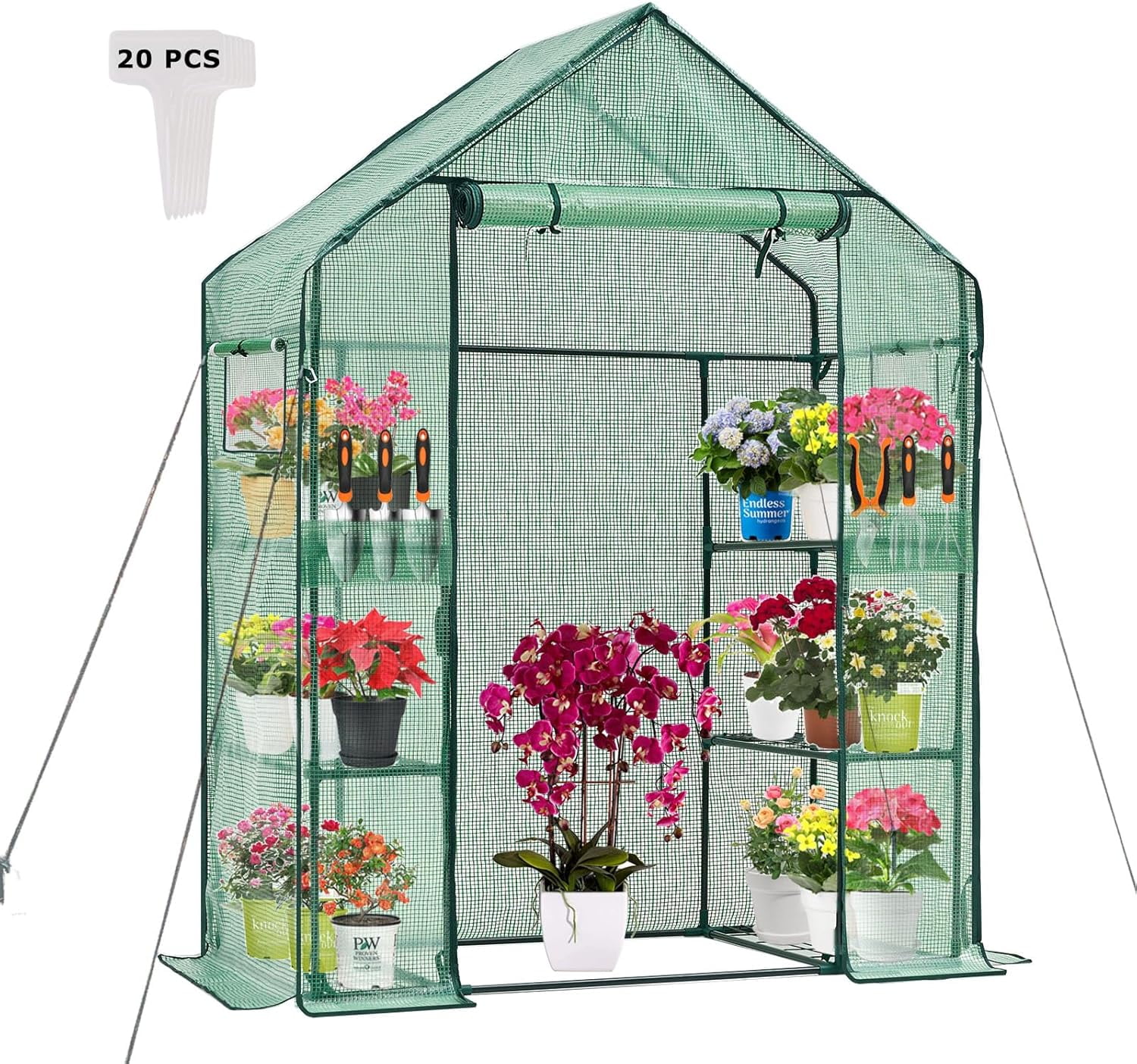 Mini Greenhouse for Indoor Outdoor, Plant Green House 4-Tier Rack Stand ...