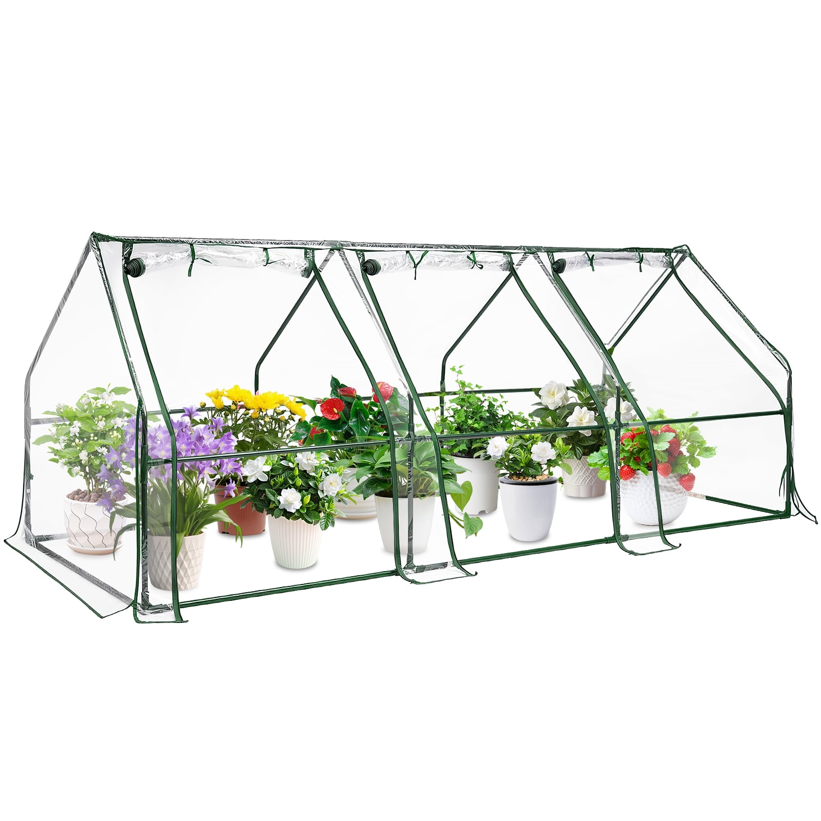 Mini Greenhouse for Outdoor,Portable Greenhouse Outdoor Garden w/ Roll ...