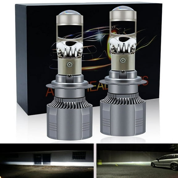 Mini H7 Bi-LED Projector Lens Hi-Lo Beam Bulbs Lamp Light LED Headlight ...
