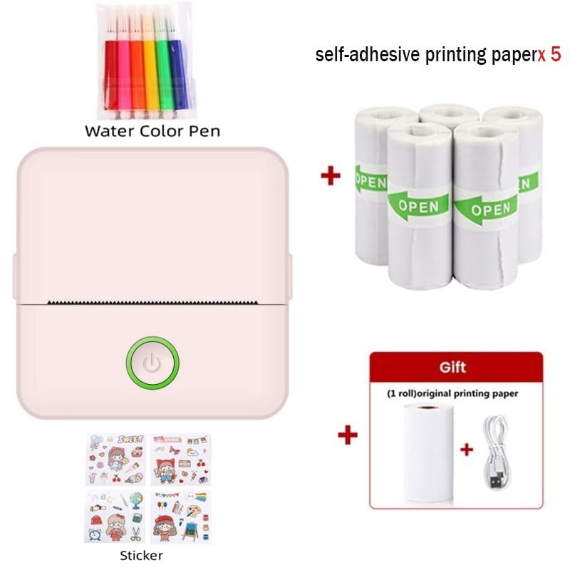 Mini HD Portable Printer Sticker Label Bluetooth Pocket Thermal ...