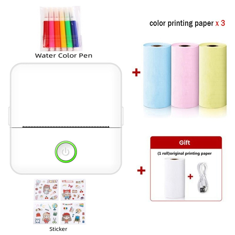 Mini HD Portable Printer Sticker Label Bluetooth Pocket Thermal ...