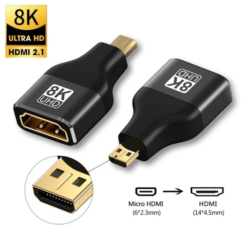 Mini HDMI Adapter 8K 60Hz 4K 120Hz Mini HDMI Male to HDMI 2.1 Female ...