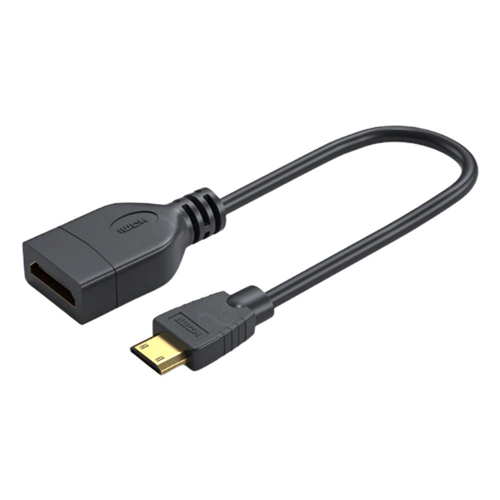 Mini HDMI Male to HDMI Female Converter Adapter Cable Cord 15cm Black ...