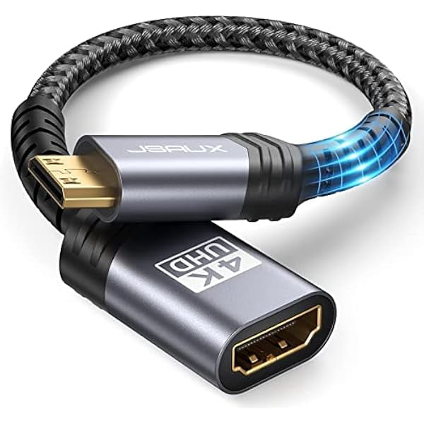 Mini HDMI to HDMI Adapter 2pack, Mini HDMI Male to HDMI Female Cable ...