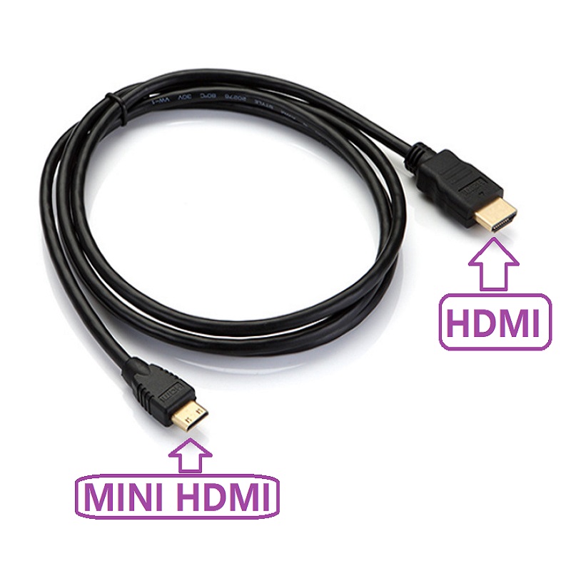 Mini HDMI-compatible to HDMI Cable 1080p 3D Gold Plated Plug For ...