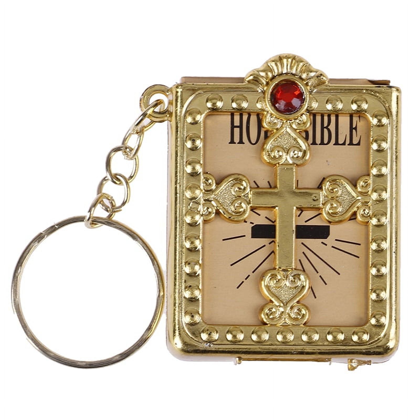 Mini HOLY Bible Keychain Religious Christian Jesus Cross Key Chain ...