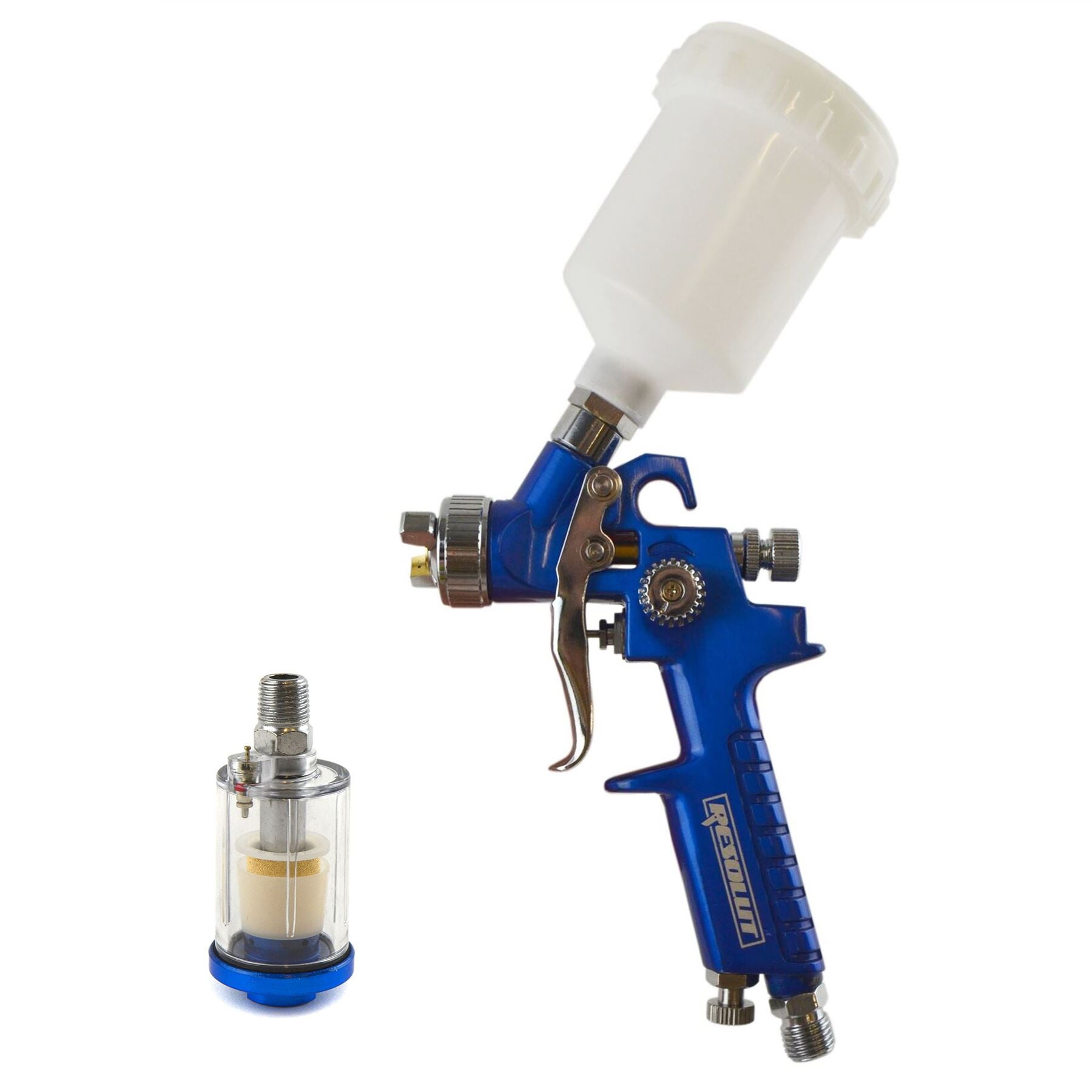 Mini HVLP Gravity Feed Spray Gun 1.0mm Nozzle & 1/4" BSP In Line ...