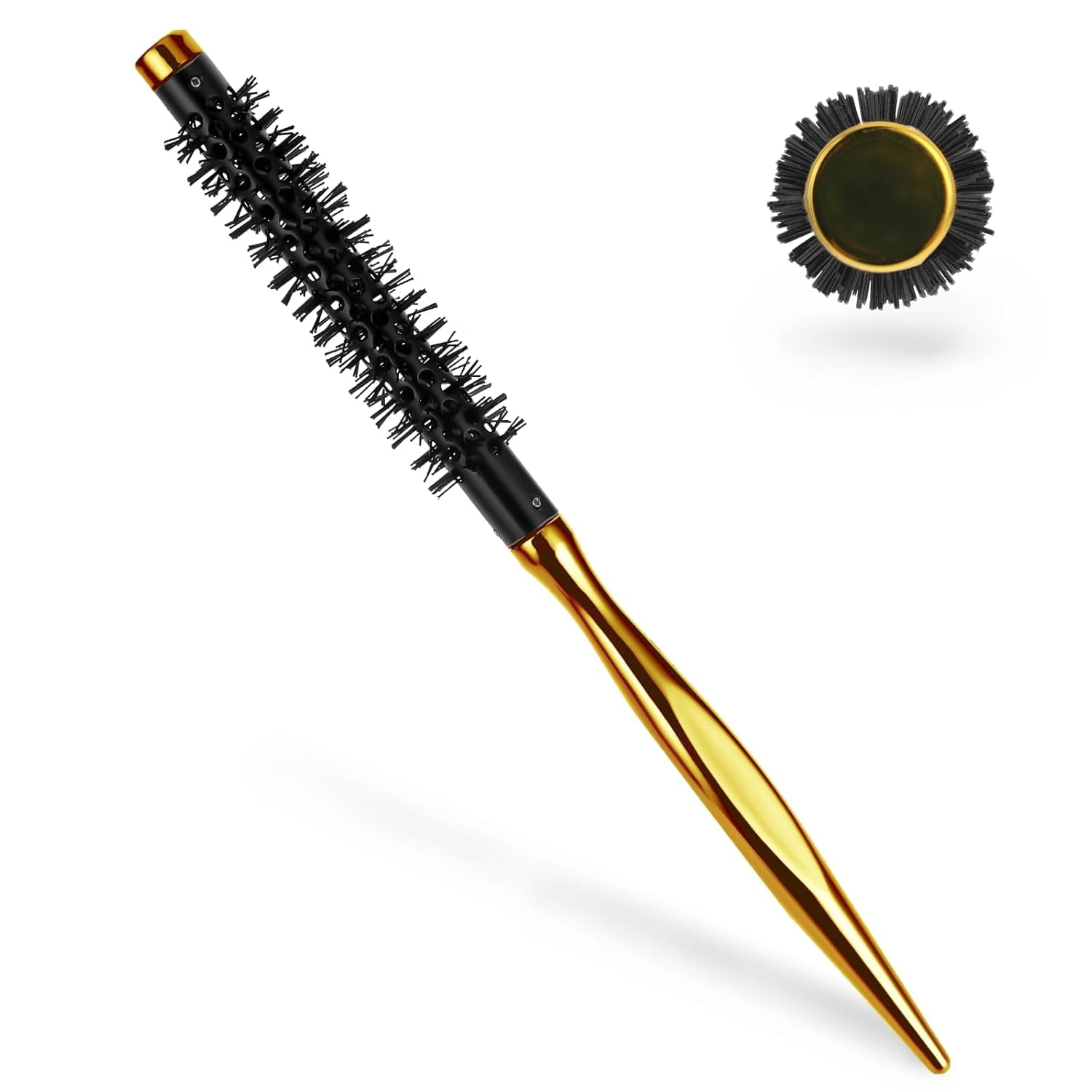 Mini Hair Brush, 1 Inch Small Round Brush for Blow Drying, Travel Quiff ...