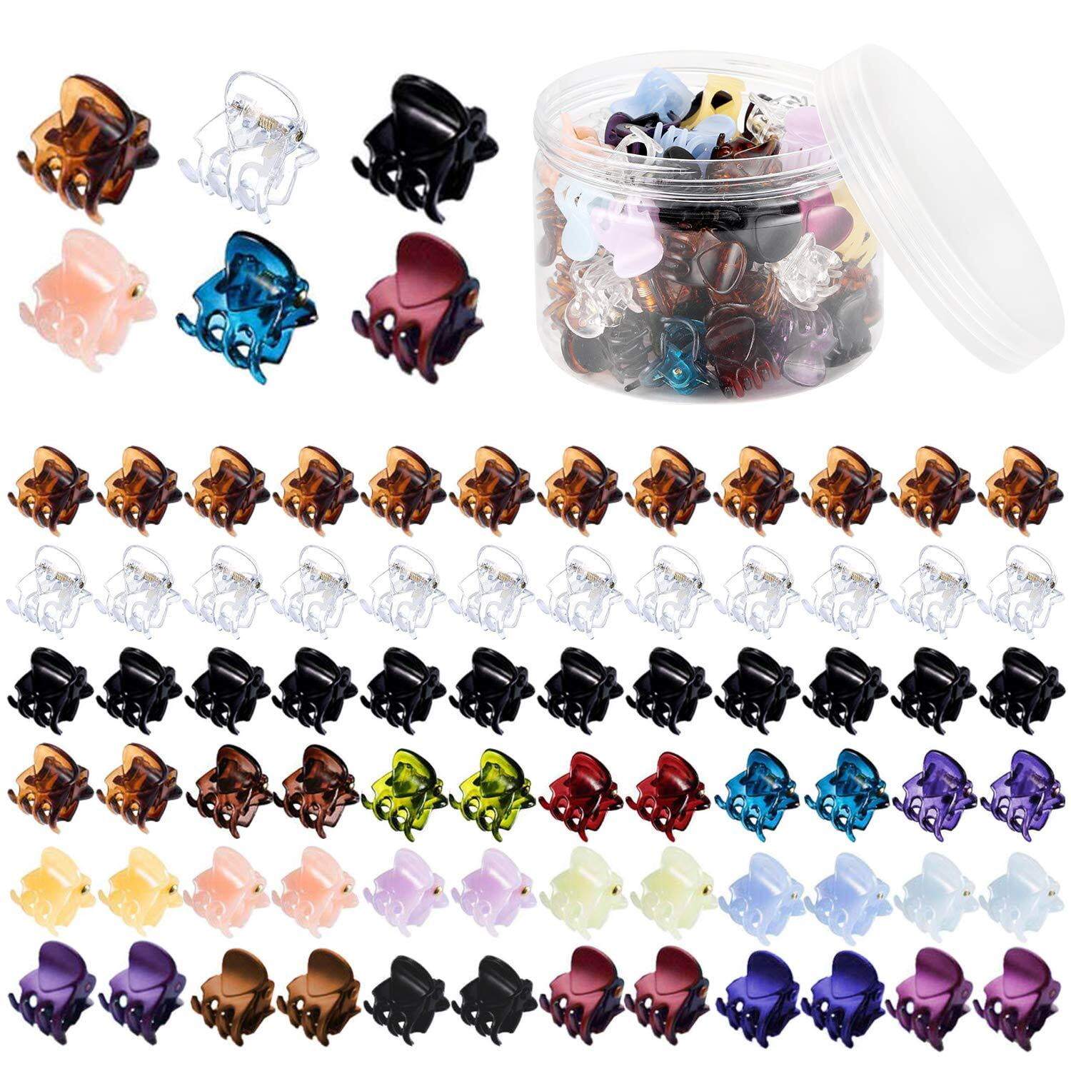 Funtopia 72 Pcs Mini Hair Claw Clips, Non-Slip, Multi-Colors, for Girls ...