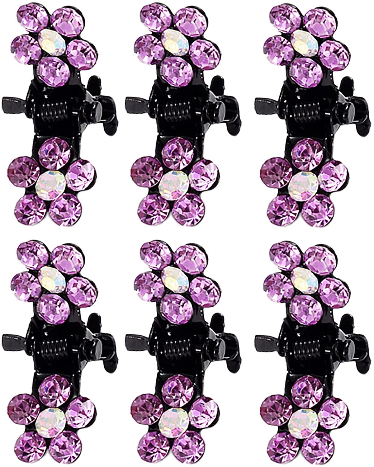 Mini Hair Clips No-Slip Grip Jaw Clips Glitter Teeth Clips Rhinestone ...