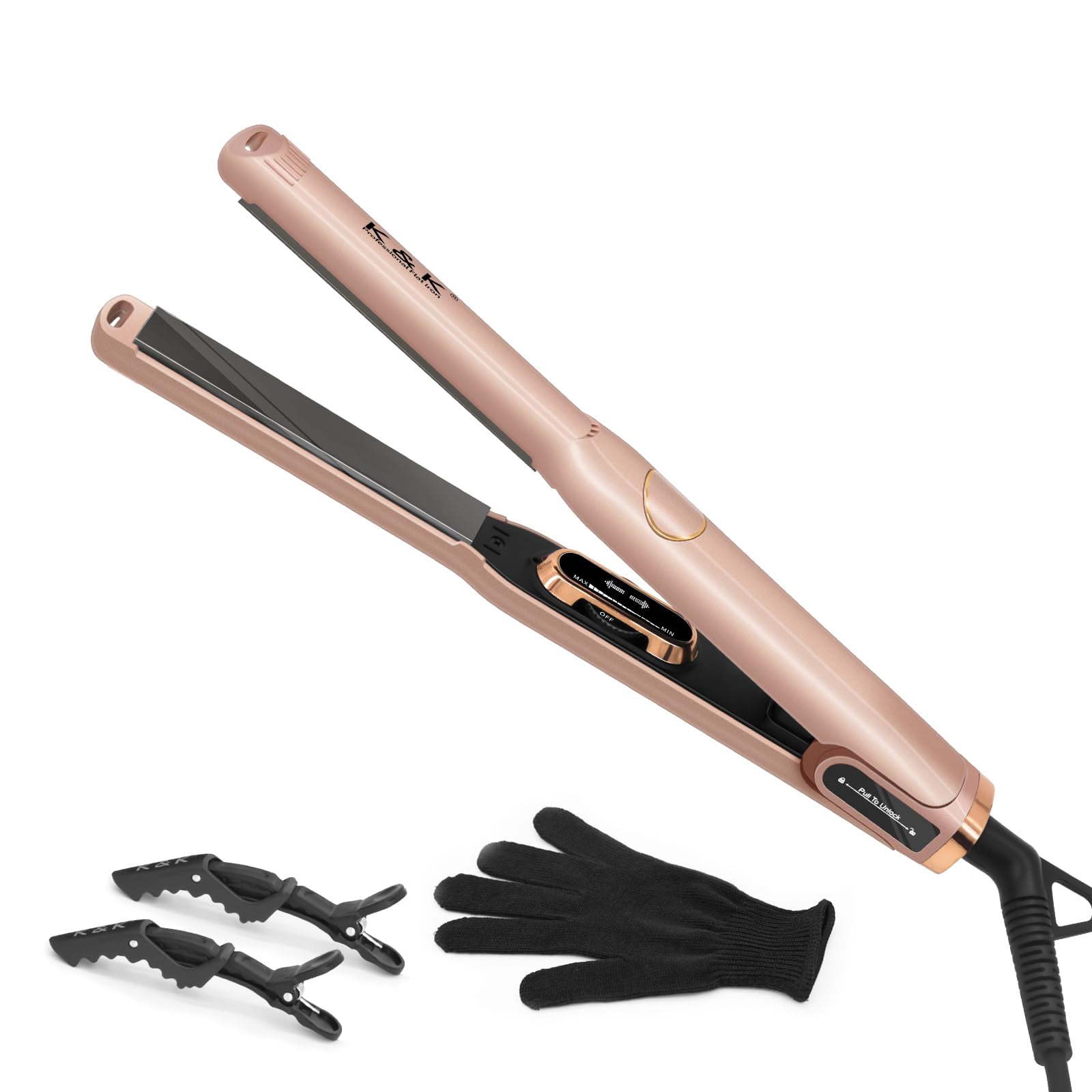 Mini Hair Straightener 1/2 Inch Small Flat Iron with LED Display ...