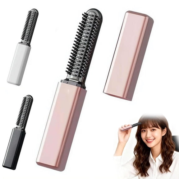 Mini Cordless Hair Straightener Comb, Rechargeable Portable Thermal ...