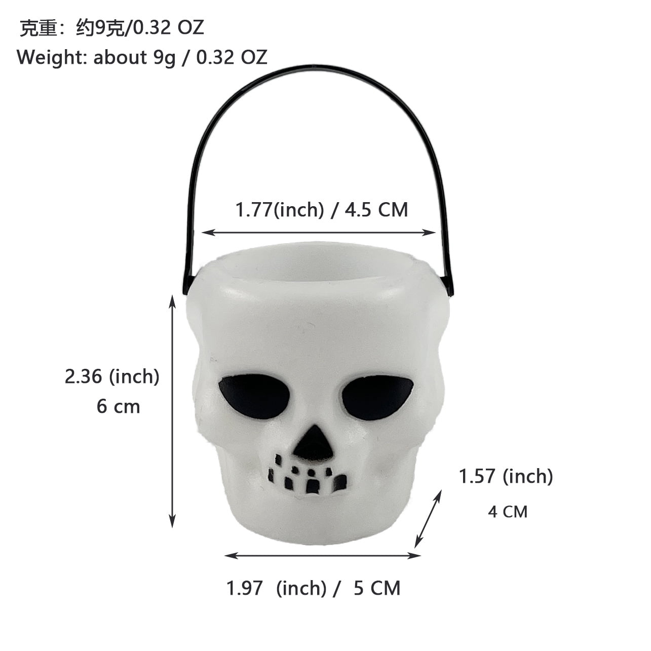 Mini Halloween Candy Bucket - Portable Pumpkin, Witch, Skull, Black Cat ...