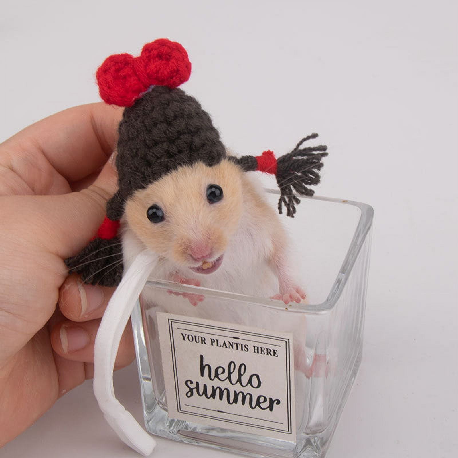 Mini Hamster Hat Hand Knitted Small Animals Hat with Adjustable Strap ...