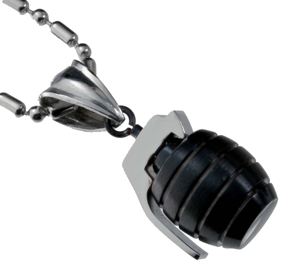 Mini Hand Grenade Pendant Stainless Steel Necklace - Walmart.com