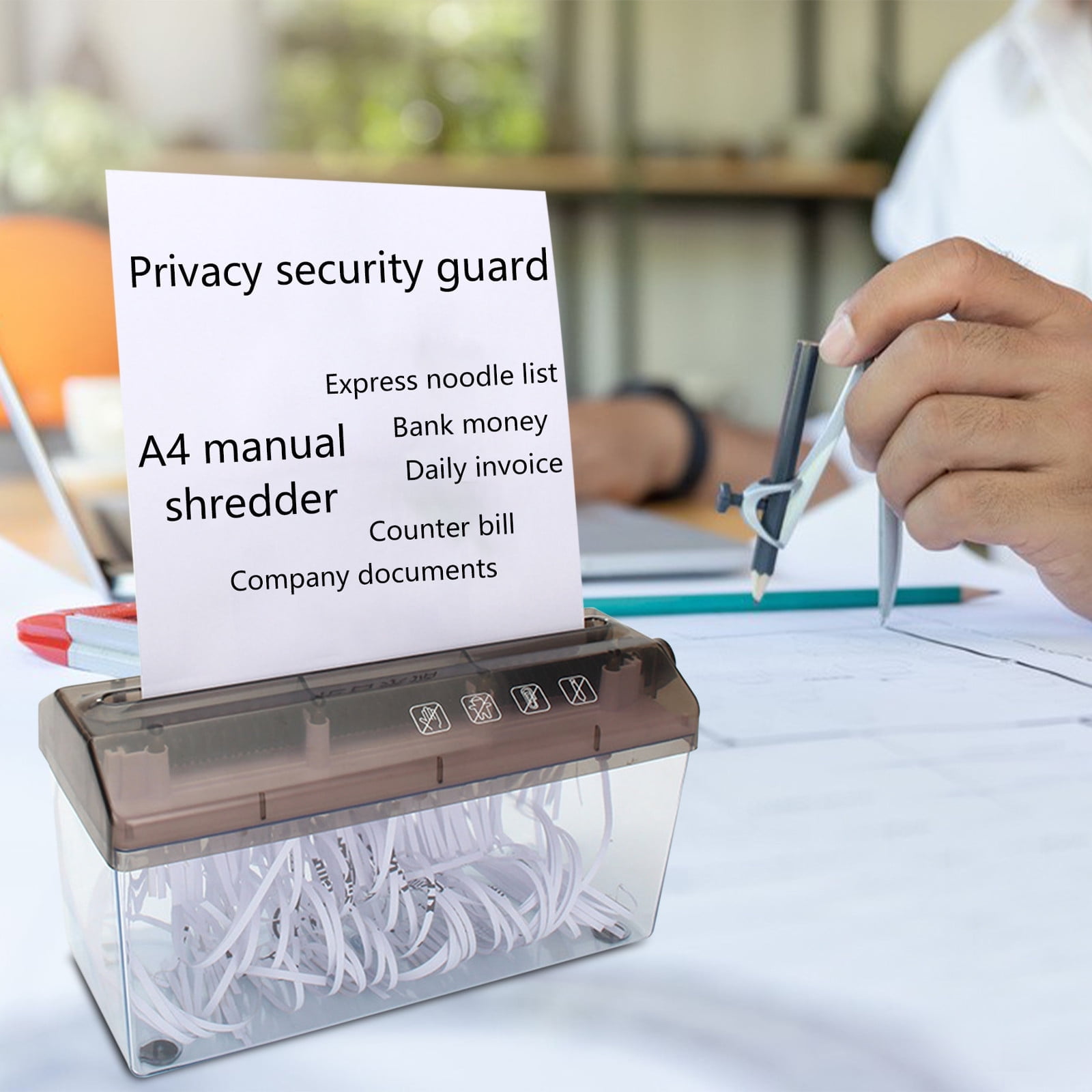 Mini Hand Shredder Portable Paper Shredder A6 Manual Shredder Documents ...