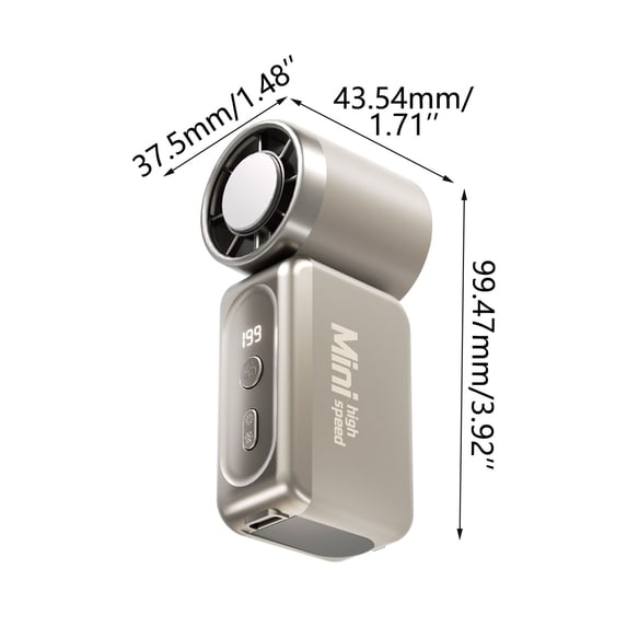 Mini Handheld Fan, 199-Speed Adjustable Portable Fan with Led Digital ...