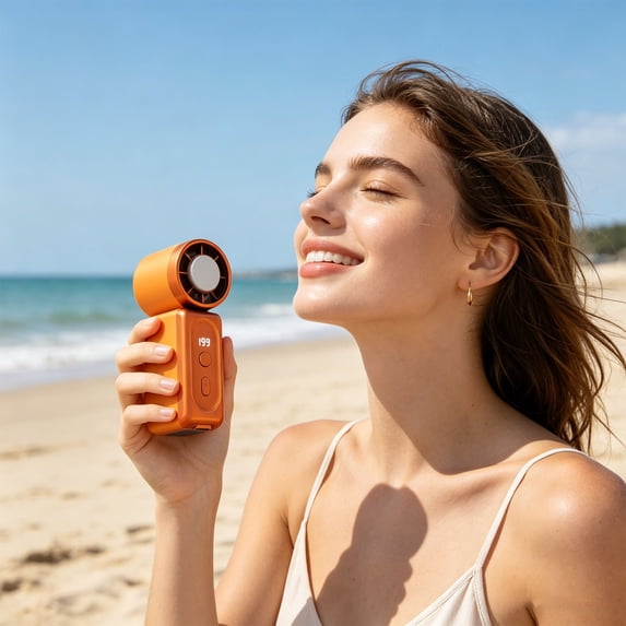 Mini Handheld Fan, 199-Speed Adjustable Portable Fan with Led Digital ...