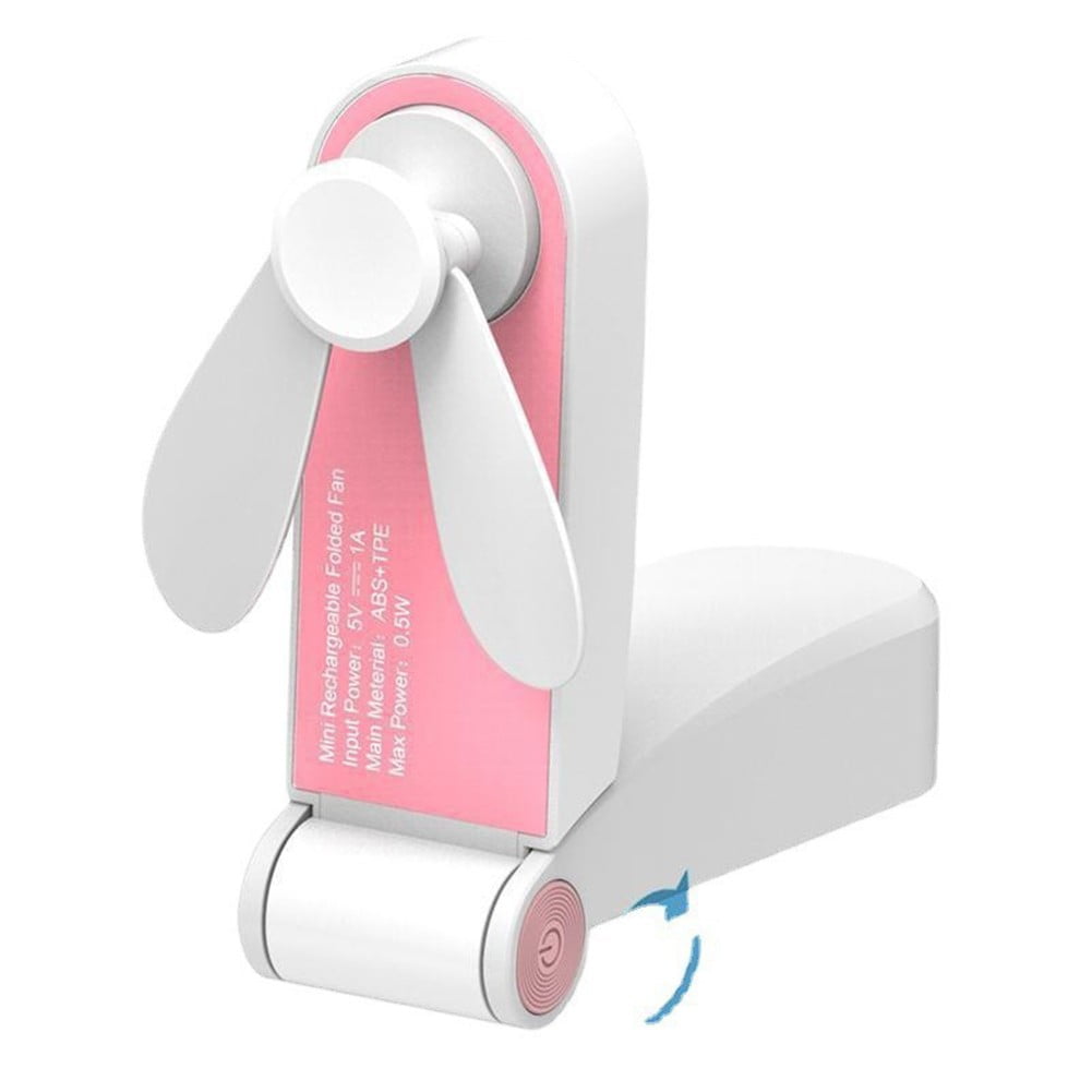 Mini Handheld Fan Portable Rechargeable Hand Fan Foldable Fan Pink ...
