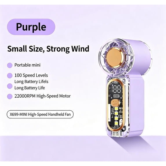 Mini Handheld Fan USB Rechargeable – Portable Pocket Blower with Strong ...
