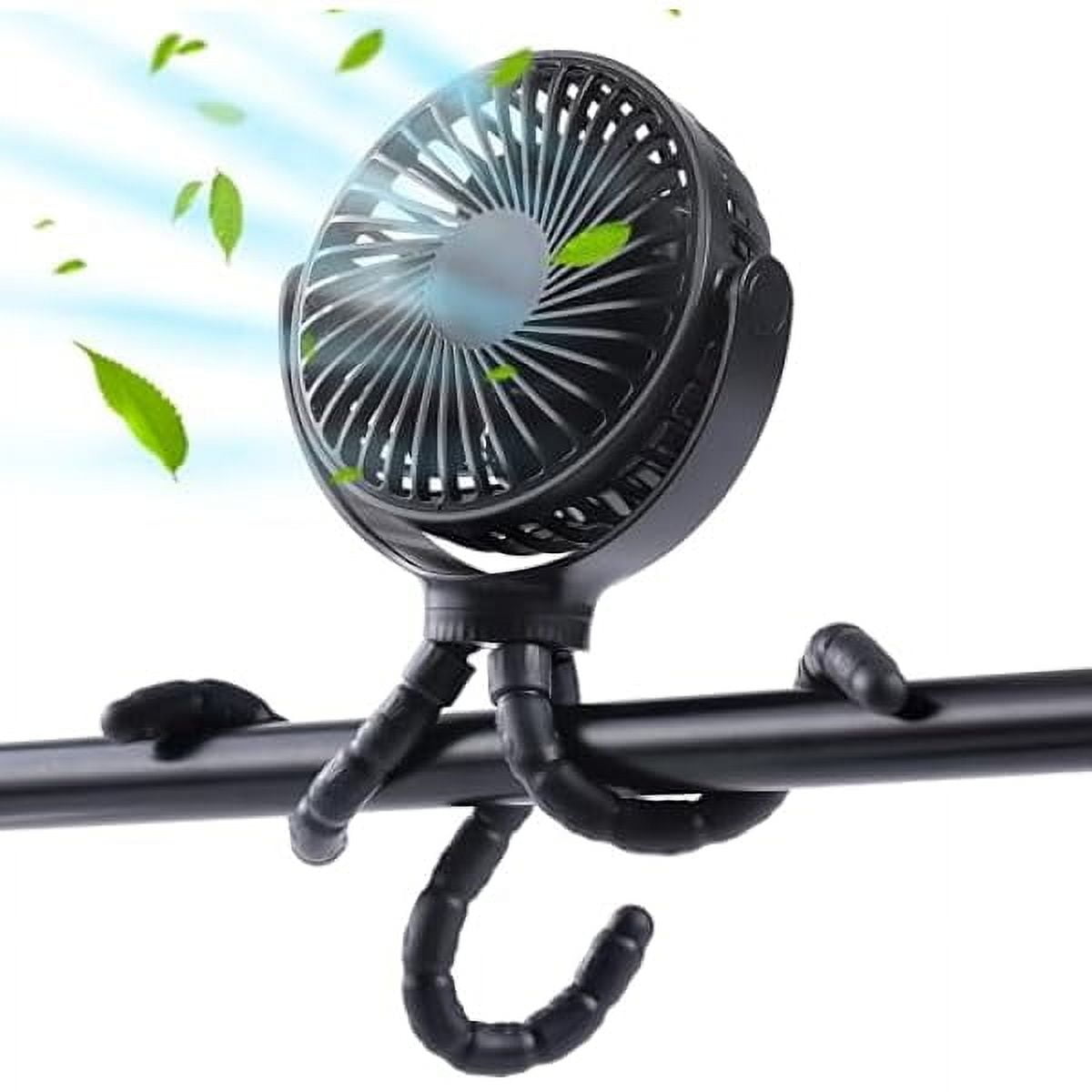 Mini Handheld Portable Stroller Fan, 360° Rotate Flexible Tripod Clip ...