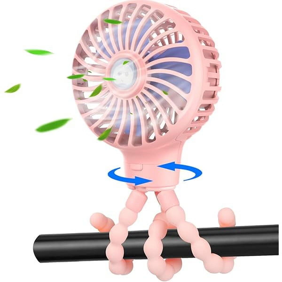 Mini Handheld Stroller Fan with Flexible Tripod, Battery Operated Baby ...
