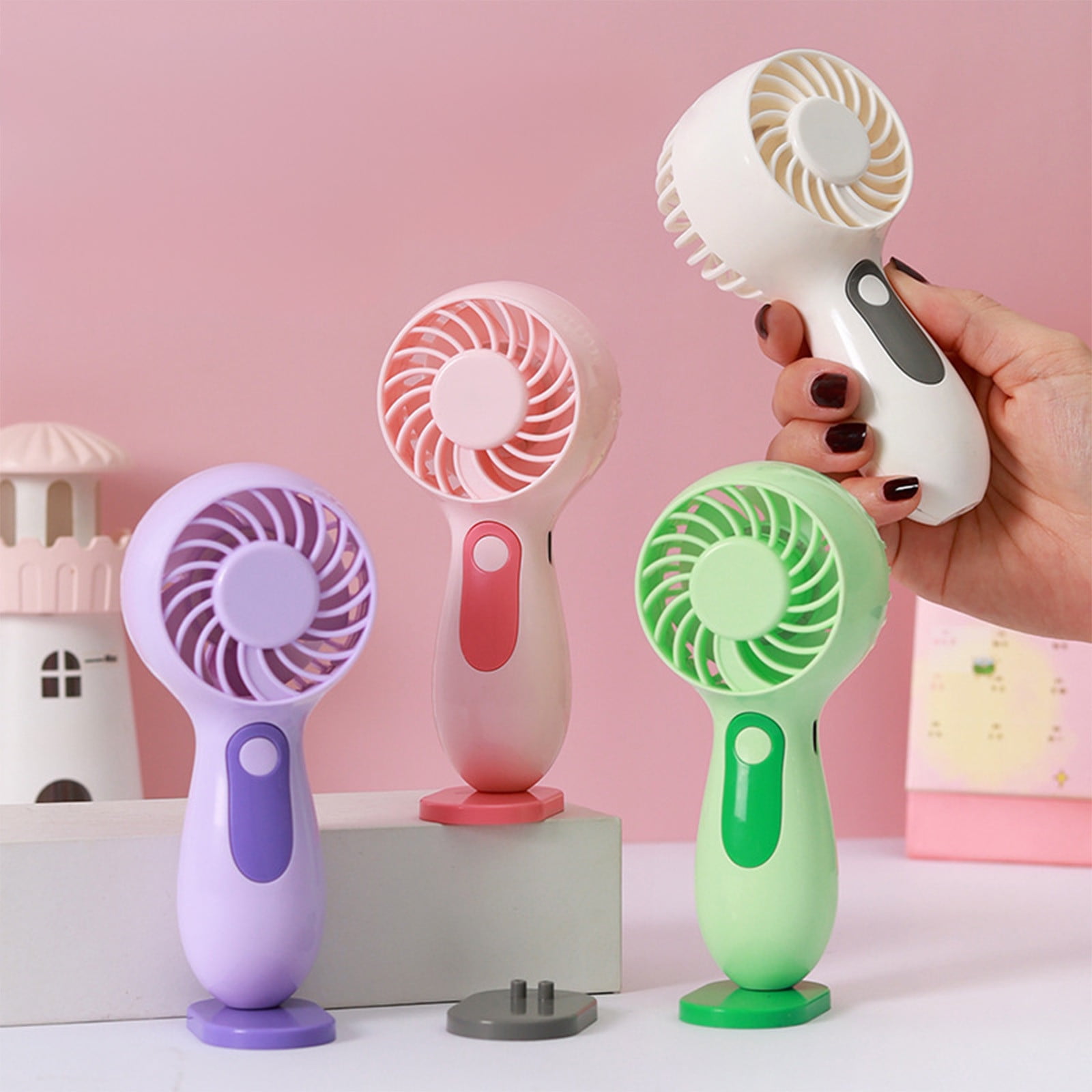Mini Handheld USB Fan, 3-Speed Portable Fan, Rechargeable Battery ...