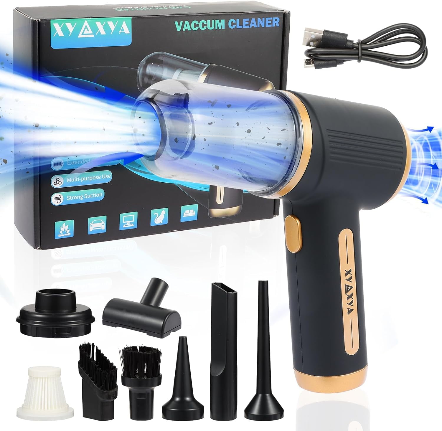 Mini Handheld Vacuum Cleaner for Vehicle – Cordless Portable Car Vacuum ...