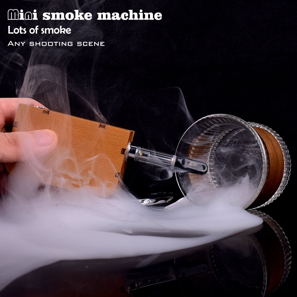 Mini Handheld Wooden Smoke Machine，Fog Machine Wireless Remote Control ...