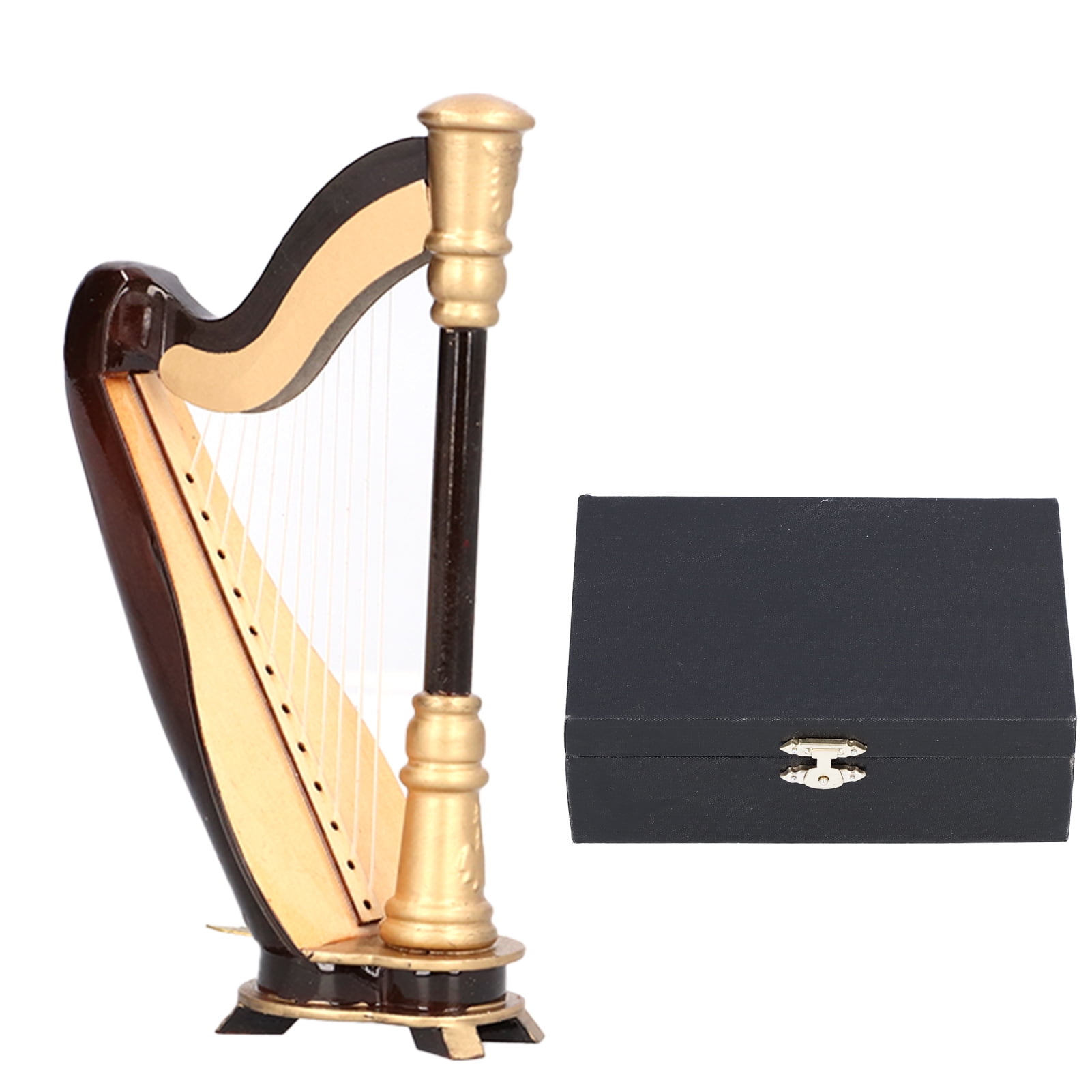 Mini Harp Model Musical Instrument Replica Home Office Table Decoration ...