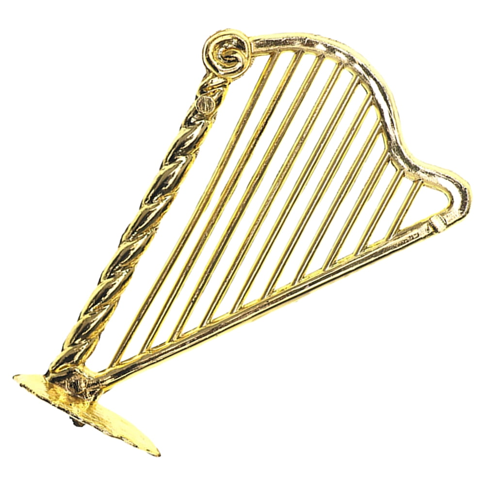 Mini Harp Plastic Miniature Instrument Doll House Decor Lightweight ...