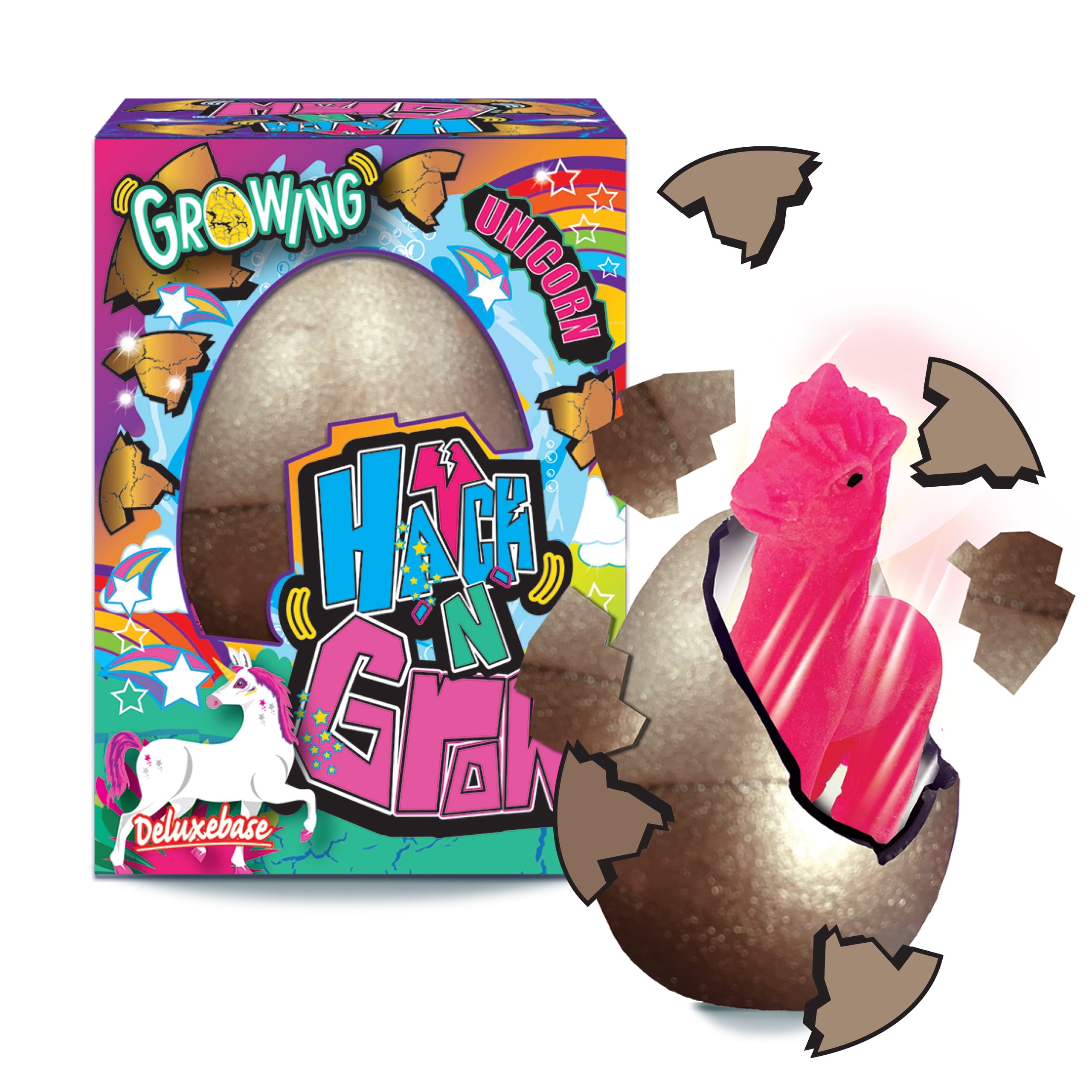 Mini Hatch 'N' Grow - Unicorn from Deluxebase: Water-Activated Hatching Egg with Growing Unicorn ...