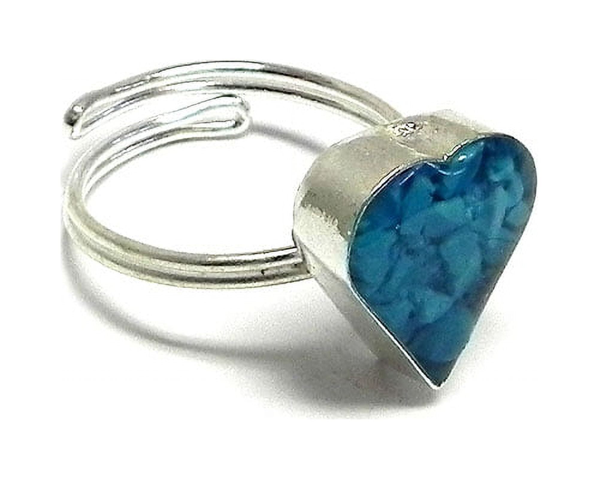 Mini Heart Shaped Crushed Chip Stone Inlay Acrylic Silver Mini Heart Shaped Crushed Chip Stone Inlay Acrylic Silver