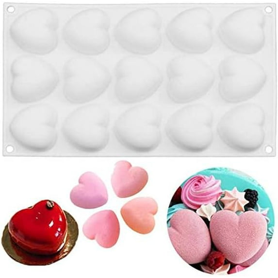 Mini Heart Silicone Molds for Baking Mousse Cake, Candy, Chocolate ...