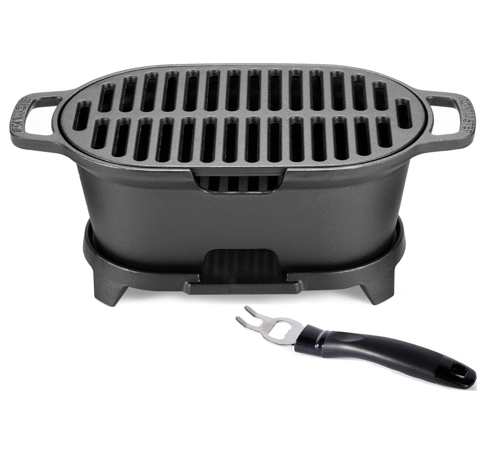 Mini Hibachi Grill Outdoor, Portable Small Charcoal Grill and Cast Iron ...