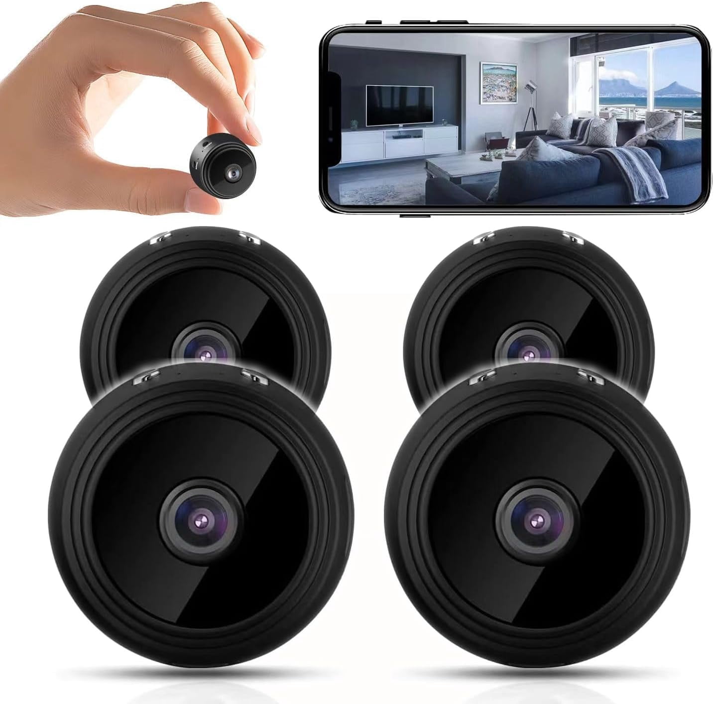 Mini Hidden Cameras,1080P HD WiFi Security Camera for Baby Pet Nanny ...